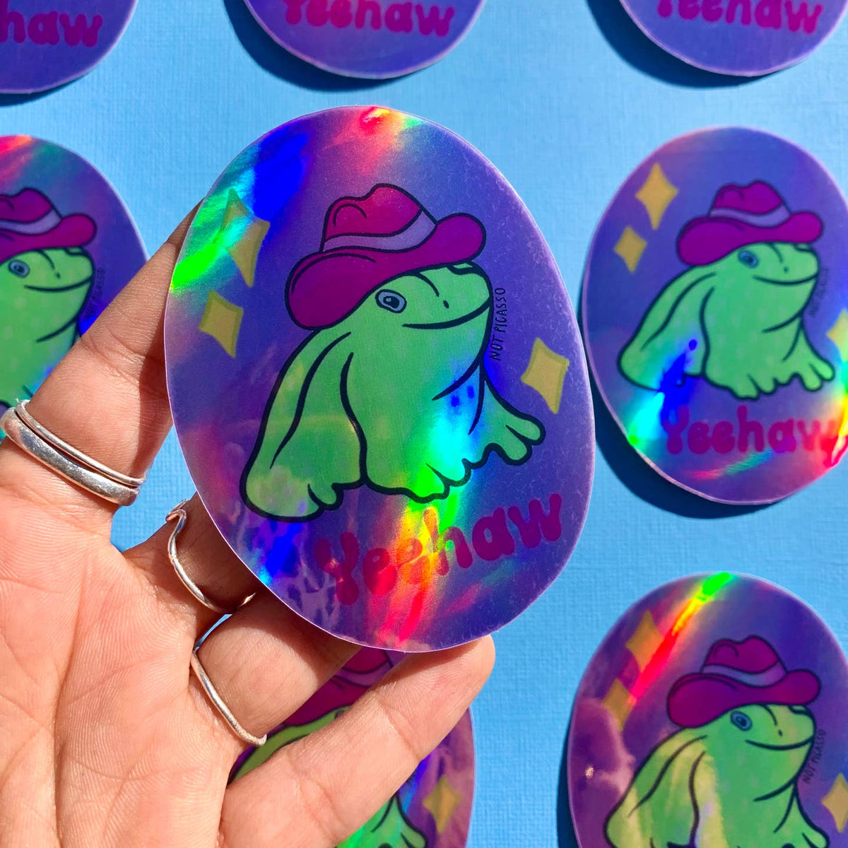 Yeehaw Frog Holo Sticker | Tigertree